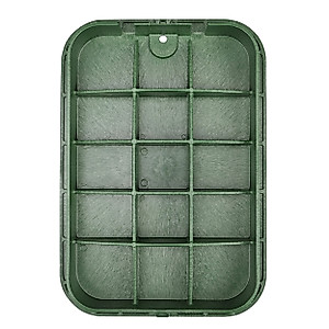 14 in. X 19 in. Rectangular Valve Box Extension and Cover, 6-3/4 in. Height, Irrigation Control Valve Lettering, Black Extension, Overlapping Green Cover, Black/Green