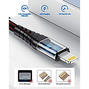 3Pack 3ft iPhone Charger, [ Apple MFi Certified ] 3 Foot iPhone Charging Cable, Nylon Braided 3 Feet Lightning Charger Cord for Apple iPhone 14 Pro Max/13/12 Mini/11/X/XS/XR/XS Max/8/7/6/5S Wire