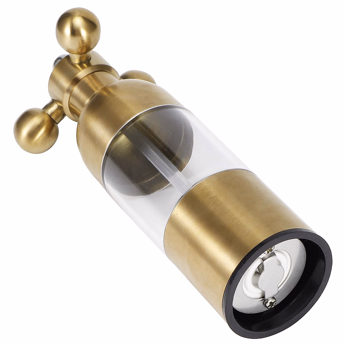 Pepper Salt Grinder Manual Spice Mill Grinder, Stainless Steel Salt And Pepper Grinder Seasoning Grinding Tool, Refillable Salt Pepper Grinder Set Kitchen Seasoning Kit Elegant Salt Pepper(Gold)