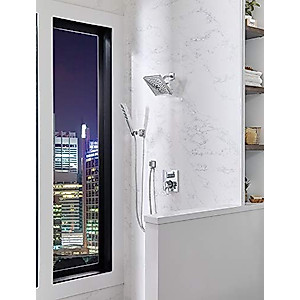 DELTA FAUCET T27967-BL Angular Modern Monitor 17 Series Valve 6-Setting Integrated Shower Trim with Diverter, Matte Black