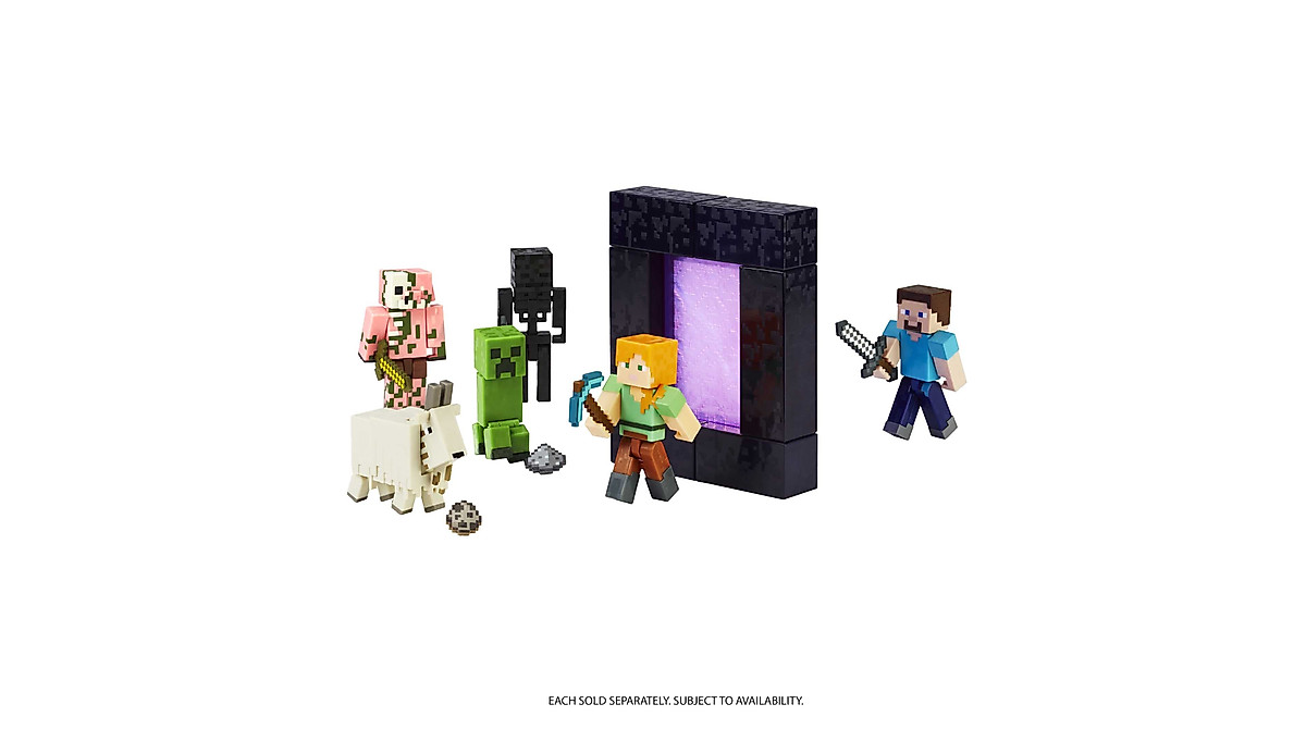 Minecraft Steve Action Figure with Build-a-Portal Accessory