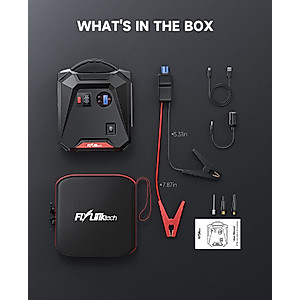 Car Jump Starter with Air Compressor, 2500A Peak 24000mAh Portable Jump Starter Car Battery Charger Moto Battery Booster Power Pack (All Gas or 8.0L Diesel) Emergency Auto Battery Booster Pack