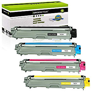 greencycle Black and Color Toner Cartridges (4 Pack) Compatible for Brother TN221 TN225 Work with HL-3140CW HL-3170CDW MFC-9130 MFC-9330 MFC-9340 Printers