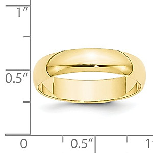 Jewelry Stores Network Solid 10k Yellow Gold 5 mm Rounded Wedding Band Ring Size 9.5