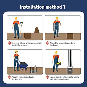 Xhmeishan Street Light Pole 16Ft, Street Light Poles for Outdoor Lighting,Solar Street Light Pole Accessory for Street, Suitable for Basketball Courts, Parking Lots, Residential Areas, Park (16FT)