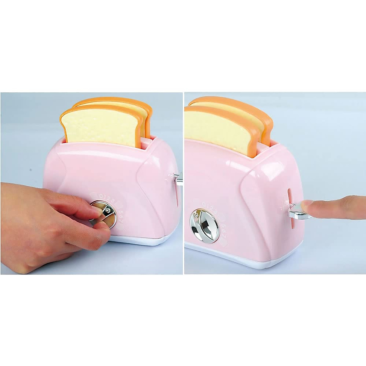 Battery Operated Gourmet Kitchen APPLIANCES (Child Size) has Pink & White Coffee Maker w Coffee PODS, Mix Master and Blender