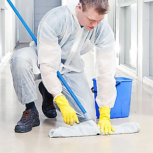 TRONEX 25 Pack Multilayer Nonwoven Disposable Coveralls with Open Ankles & Elastic Cuffs, White Disposable Jumpsuits (Extra Large)