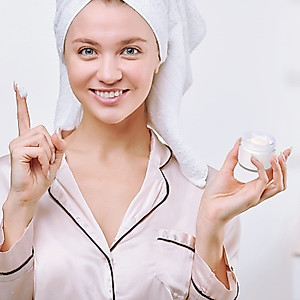 2oz Jars with Lids, HOA Kinh 30 Pack Clear Glass Jars with Lids Empty Cosmetic Containers Round Airtight Glass Jar with Inner Liners and black Lids for Storing Lotions, Powders, and Ointments