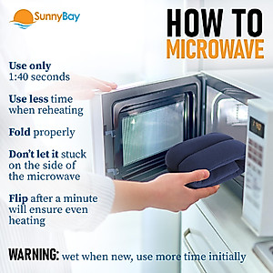 SunnyBay Microwavable Heating Pads, Microwavable Moist Heated Neck and Shoulder Wrap, Versatile Weighted Beanbag Cold Pack or Warm Compress, 2.5 lbs, 26x5 Inches, Navy Blue