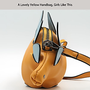 WLC Dinosaur Shoulder Purses,PU Stegosaurus CrossBody Bag for Girl lady(Yellow)