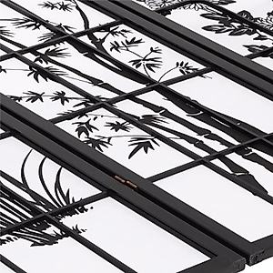 MoNiBloom 6-Panel Divider for Room Separation 5.7ft Oriental Gentlemen-Among-Flowers Pattern Room Partitions and Dividers, Freestanding Home Office Privacy Screens Dressing Screen Folding Panels