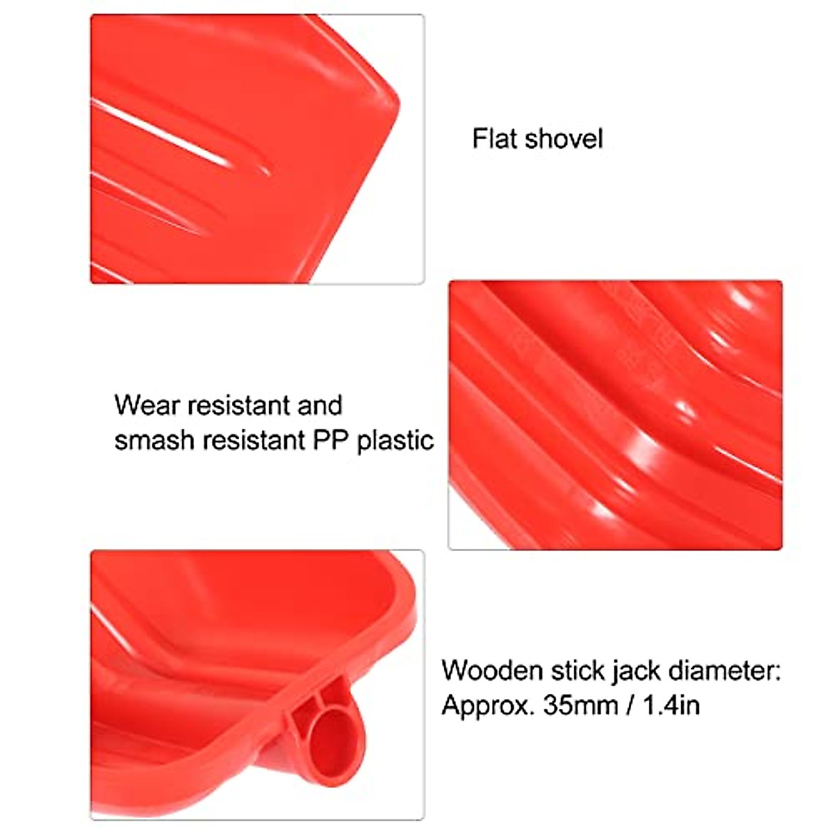 Snow Shovel, PP Plastic Garden Shovel Tough for Street Sweeper for Fallen Leaves for Rubbish(39 X 30cm / 15.4 X 11.8in)