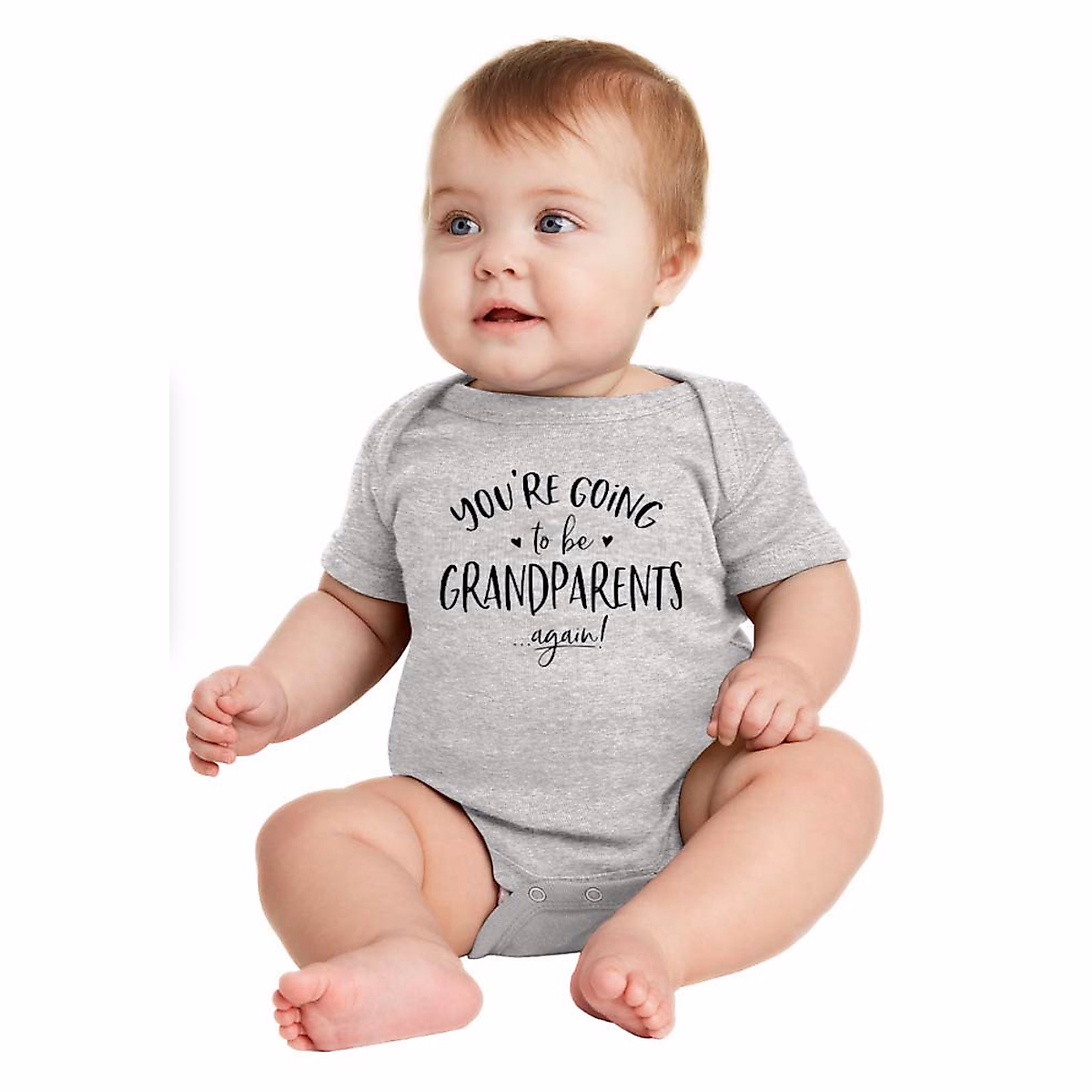 Pregnancy Announcement for Grandparents Size 0-3 Months: Your Going to Be Grandparents Again Baby Announcement for Family Romper Gray. Baby Boy Girl - Baby Announcement Onesie Gifts