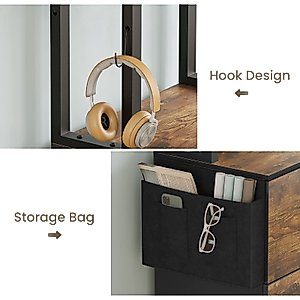 Itaar 2 Drawer File Cabinet with Lock, Filing Cabinet fits Letter, Legal, A4 Size, Hanging File Folders, File Cabinets for Home Office with Adjustable Storage Shelf and Hook, Rustic Brown