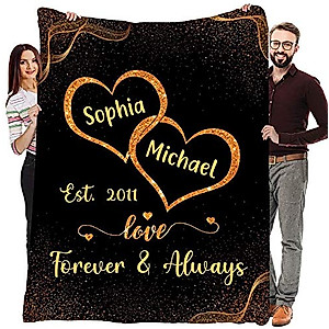Customized Fleece Blankets for Wife with Husband's Name, Best Gift for Your Life Partner with Quotes, Valentine's Day Gifts, Birthday Gift, for Wife, Supersoft and Cozy Blanket