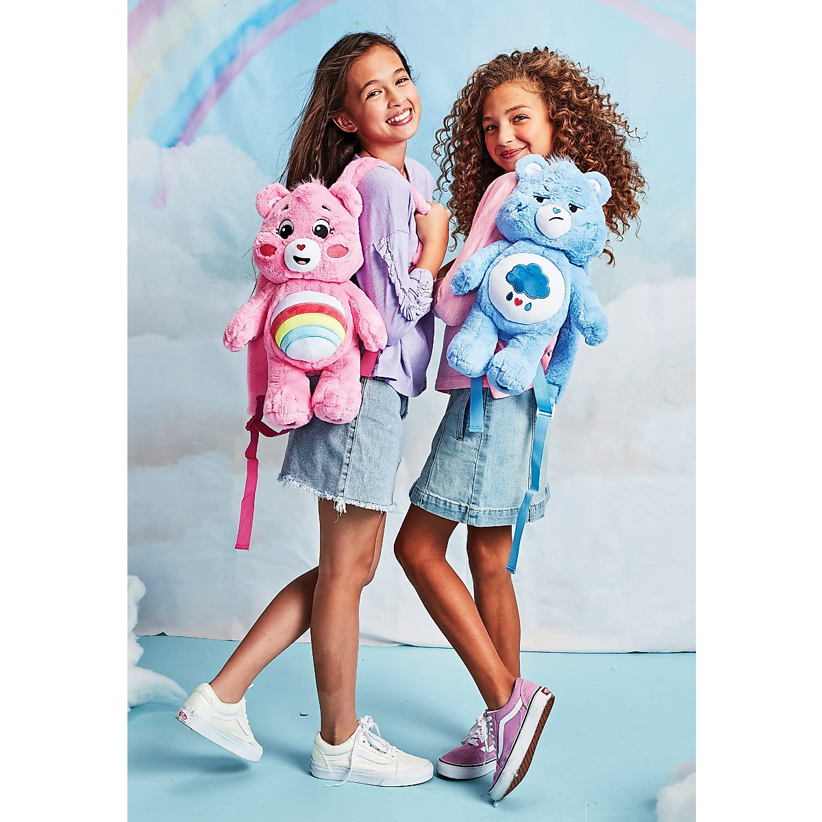 iscream Care Bears Grumpy Bear Shaped 16"x 12" Furry Backpack with Adjustable Straps And Zipper Closure