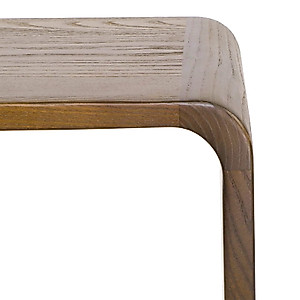 COZYMATIC Carlisha C-Shaped End Table Sofa Table Coffee Table Solid Wood Frame for Living Room Side Table for Bedroom, Walnut Brown