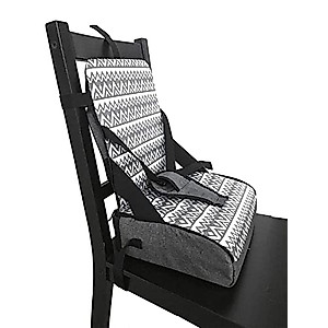 Dreambaby Grab ‘N Go Travel Booster Seat with Built-in Storage Space, Portable Highchair Booster Seat for Tables, High-Back Seat and Foldable for Baby Travel, Secured with a 3-Point Harness, Grey