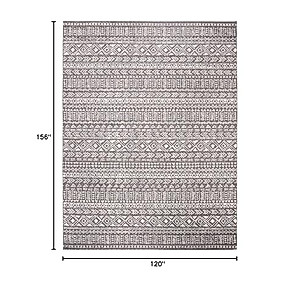 SAFAVIEH Tulum Collection Area Rug - 10' x 13', Dark Grey & Ivory, Moroccan Boho Distressed Design, Non-Shedding & Easy Care, Ideal for High Traffic Areas in Living Room, Bedroom (TUL263F)