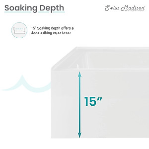 Swiss Madison Well Made Forever Voltaire 72" x 36" Left-Hand Drain Alcove Bathtub with Apron