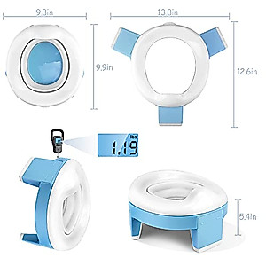 3-in-1 Go Portable Toddler Potty Seat for Travel, Folding Potty Training Toilet Chair with Travel Bag, Lightweight Potty Trainer for Travel Home Car Camping Use for Kids Baby