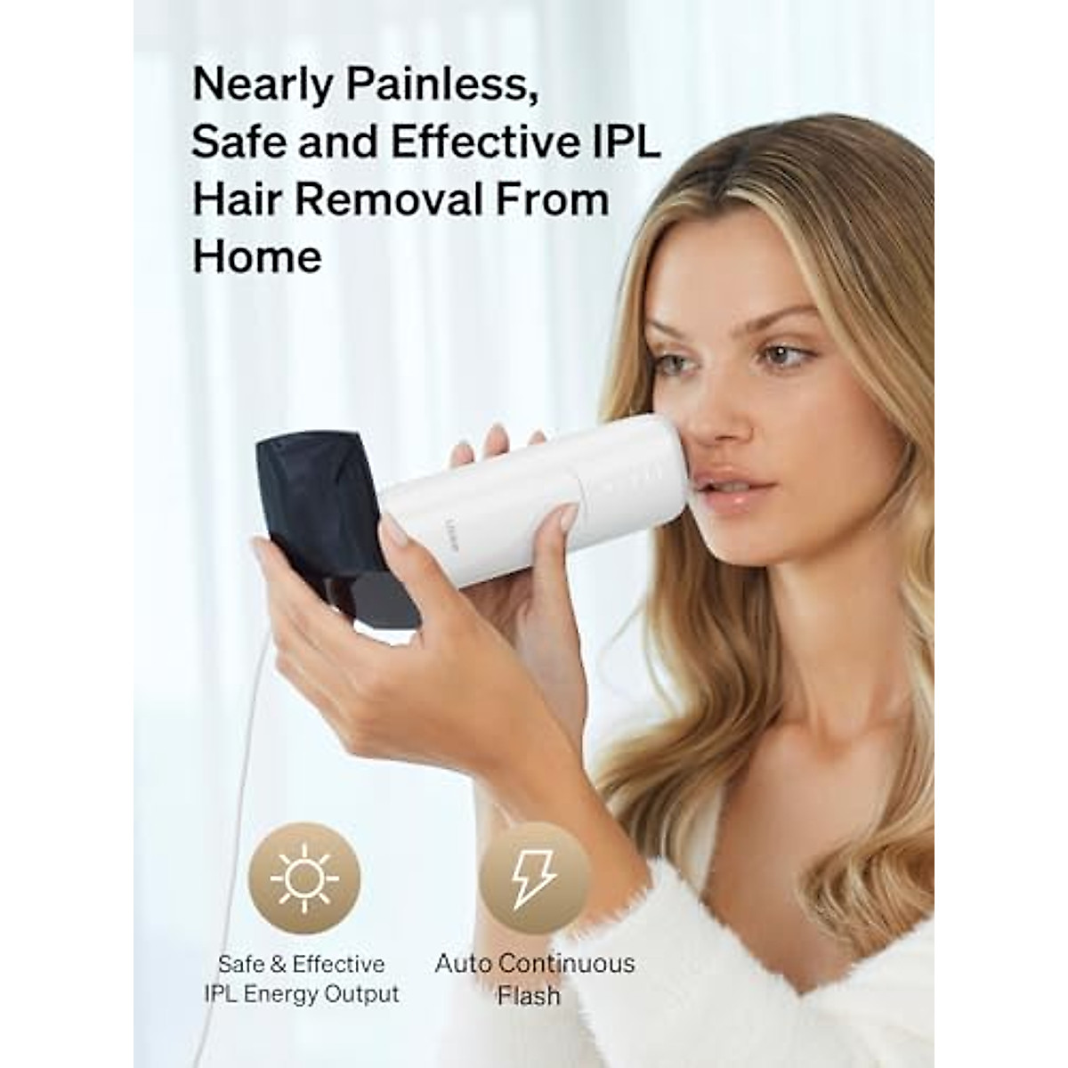 Ulike Laser Hair Removal for Women and Men, Air 3 Ice-Cooling IPL Hair Removal Device for Nearly Painless & Long-Lasting Results, 3 Modes & Auto Flashing for Fast Full Body Hair Removal from Home