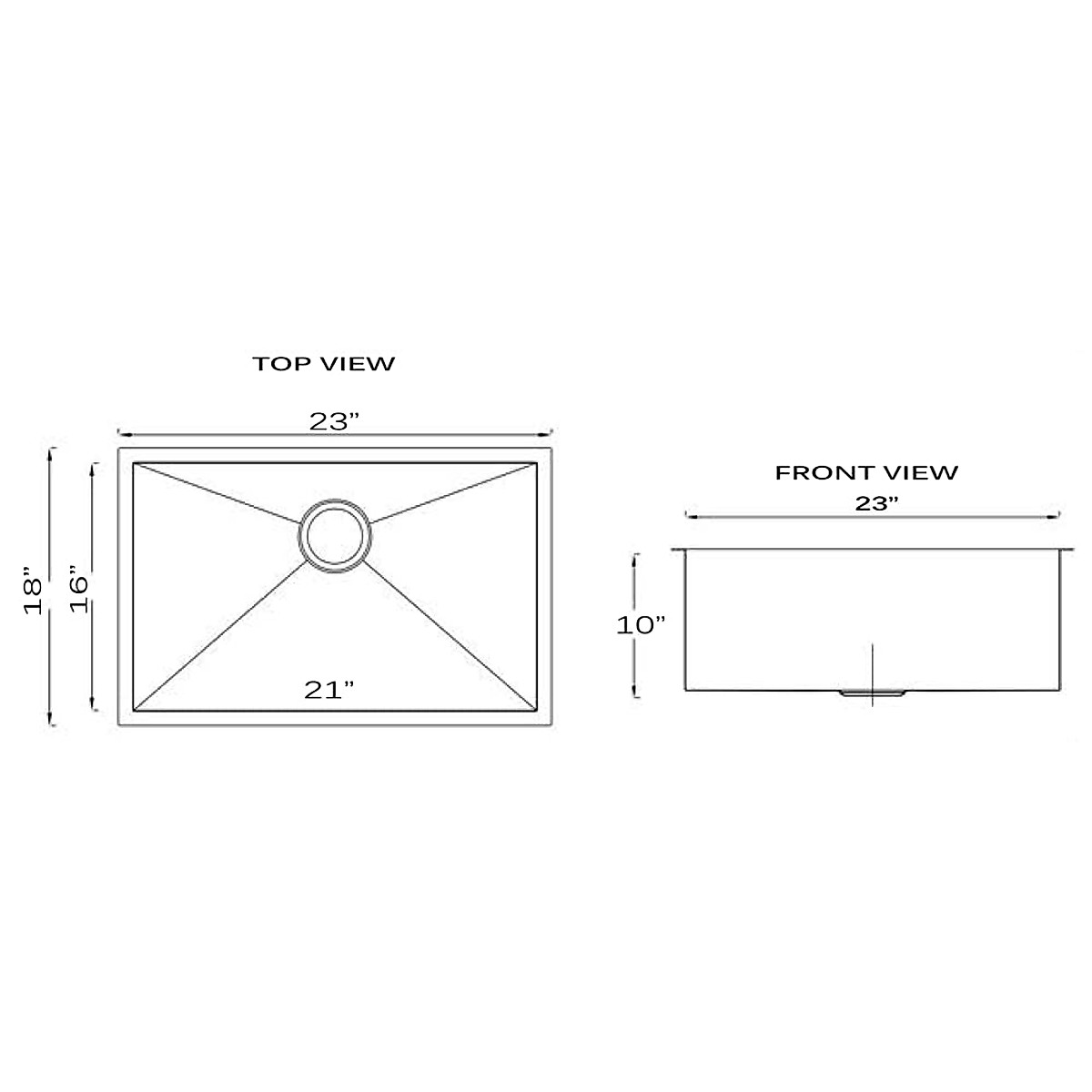 Nantucket Sinks SR2318 23-Inch Small Radius Rectangle Stainless Steel Undermount Kitchen Sink