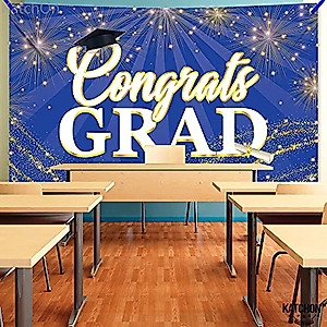 XtraLarge, Congrats Grad Banner 2023-72x44 Inch | Graduation Banner for Class of 2023 Decorations | Congratulations Banner, Blue Graduation Party Decorations 2023 | Graduation Decorations 2023