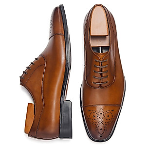 Latest Model Men Dress Shoes Formal Oxford Office Genuine Leather Shoes Brown