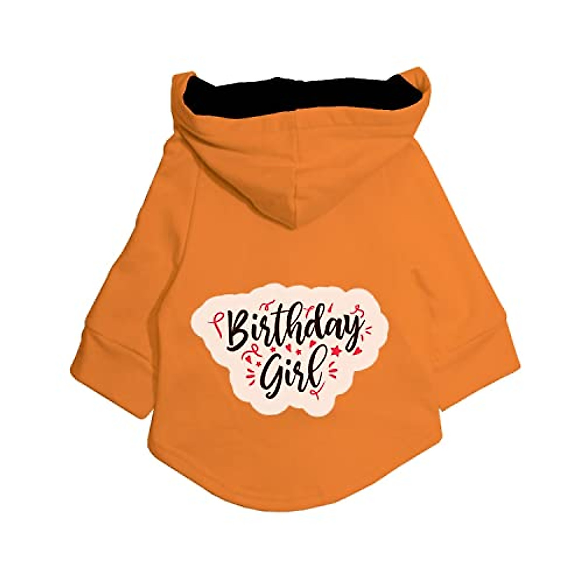 Ruse- Birthday Girl Printed Full Sleeves Dog Autumn Winter Hoodie Jacket/Apparel/Clothes/Jackets Gift for Dogs.Orange/Large (Full Grown Desi/Stray, Doberman etc.)
