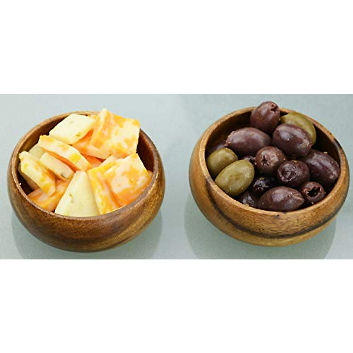 Pacific Merchants Acaciaware Natural Acacia Wood Round Calabash Bowl, 4-Inch, Set of 4