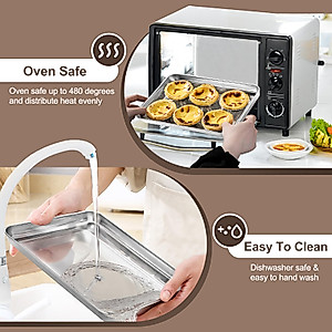 Zacfton Cookie Sheets for Baking Set of 2, Baking Sheets Stainless Steel Baking Pan, 12 Inch &10 Inch Baking Trays, Dishwasher Safe & Mirror Finish & Rust Free