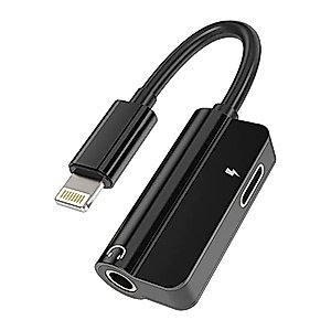 Headphone Adapter Compatible with Lightning to 3.5mm AUX Audio Jack and Charger Dongle Earphone Splitter Compatible for iPhone 11 12 for Ipad Converter power charging connector for Apple MFI Certified