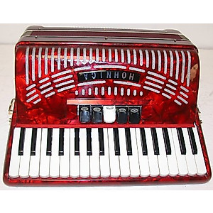 HOHNER 1305-RED Hohnica 72 Bass 34-Key Entry Level Piano Accordion Range G to E
