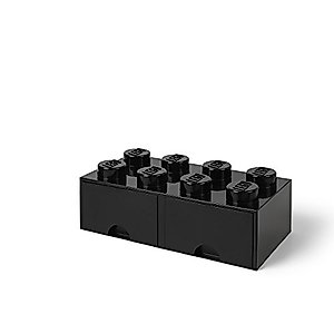 Room Copenhagen, LEGO Brick Drawer - Stackable Storage and Décor - Brick 8, Black