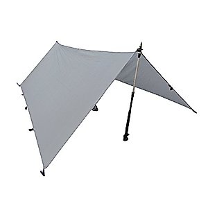 LiteOutdoors Silnylon Tarp - 13.9 Oz. - Ultralight Backpacking Tarp or Hammock Tarp (Grey, 10' x 10')