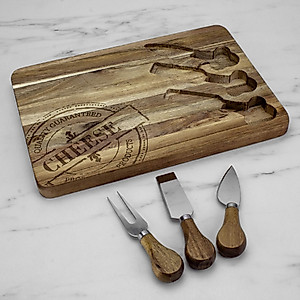 TB Home 4-Pc. Acacia Wood Cheese Serving Board with Cheese Tools