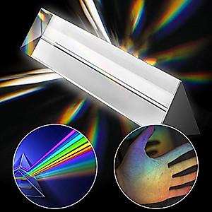 Young4us 2 Pack 6-inch Crystal Optical Glass Triangular Prism for Photography, Kids, Science, Teaching Light Spectrum, Physics and Taking Photos Pictures (Set of 2, 150mm)