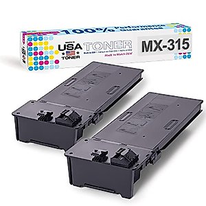 MADE IN USA TONER Compatible Replacement for Sharp MX315NT, MX-M265N MX-M266N, MX-M315N, MX-M316N, MX-M356N (Black, 2-Pack)