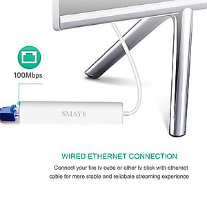 OTG Cable to Ethernet Adapter for Fire TV Cube, Fire TV Stick Lite 2020, Echo Show (2nd Gen), Micro USB HUB with Power