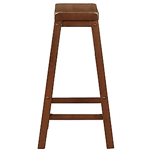 Wooden 29" Bar Stools, Chestnut (Set of 2)