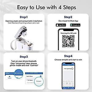 Label Maker with 6 Rolls Tape NiiMbot D11 Portable Wireless Connection Label Printer, NIIMBOT Mini Label Maker Machine
