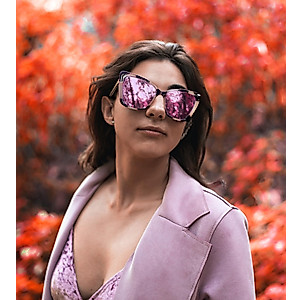 FEISEDY Trendy Polarized Women Sunglasses, Retro Womens Square Cat Eye Sun Glasses B4134