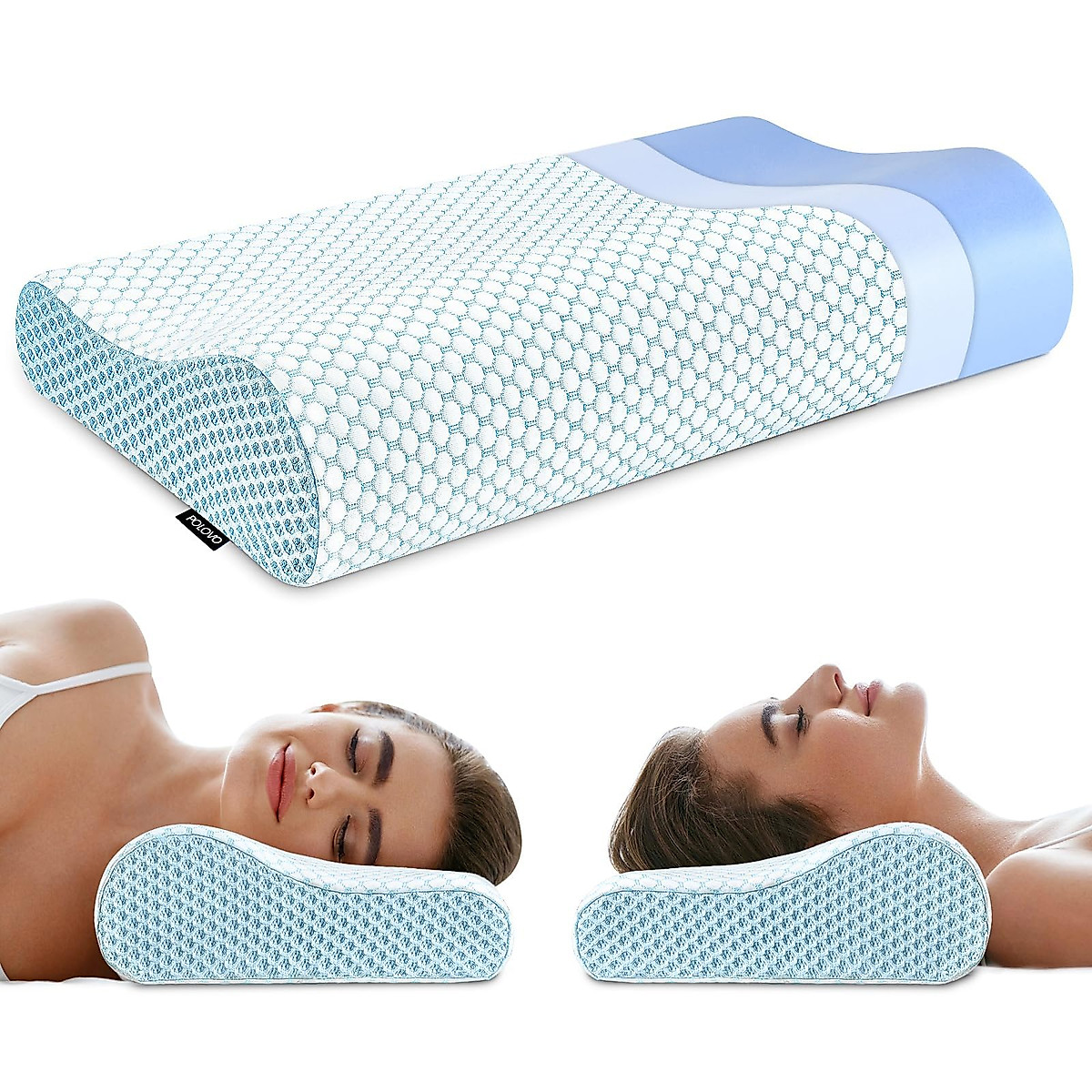 Memory Foam Pillows Neck Pillow Bed Pillow for Sleeping, Ergonomic Cervical Contour Pillow Neck Support Pillow for Side Back Stomach Sleeper, Orthopedic Pillow for Neck and Shoulder Pain