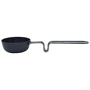 Tanish Trading Aluminium Mini Tadka Pan/Frying Pan with Handle, 2.5 mm Thickness, Black