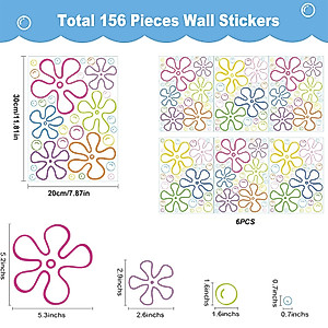 156PCS Flowers and Bubbles Wall Decals Under The Sea Birthday Party Peel and Stick Colorful Bubble Stickers Car,Bedroom,Bathroom,Windows,Laptop Decor 6 Sheets, 30cm x 10cm Each,Static Cling,Removable