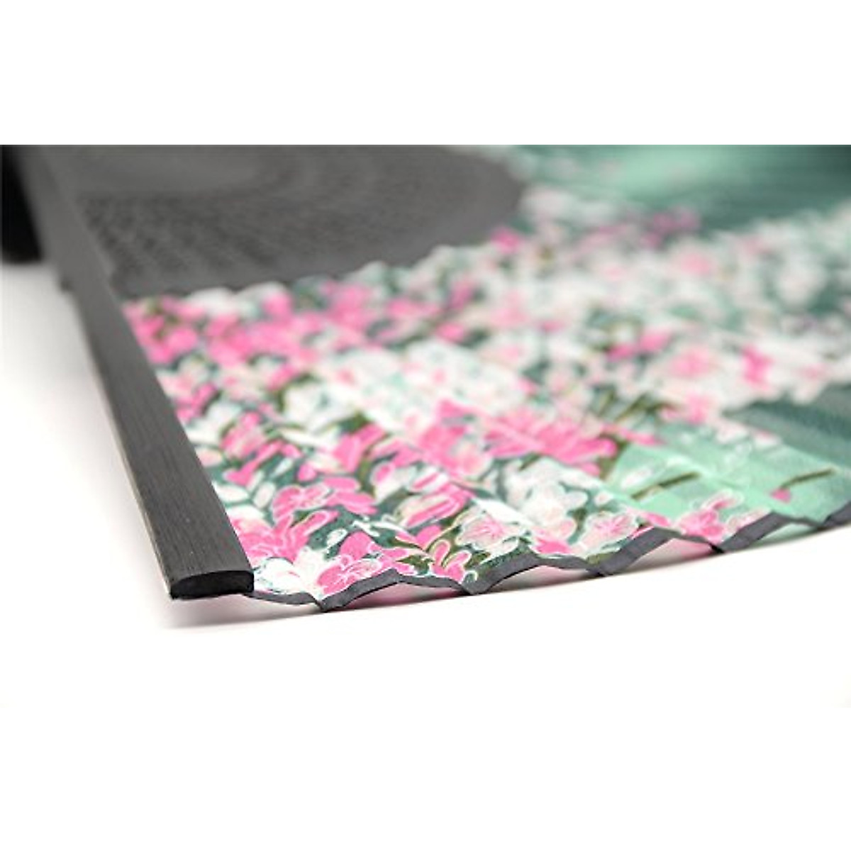 OMyTea® Women Hand Held Silk Folding Fan with Bamboo Frame - with a Fabric Sleeve for Protection for Gifts - Sakura Cherry Blossom Pattern (WZS-2)