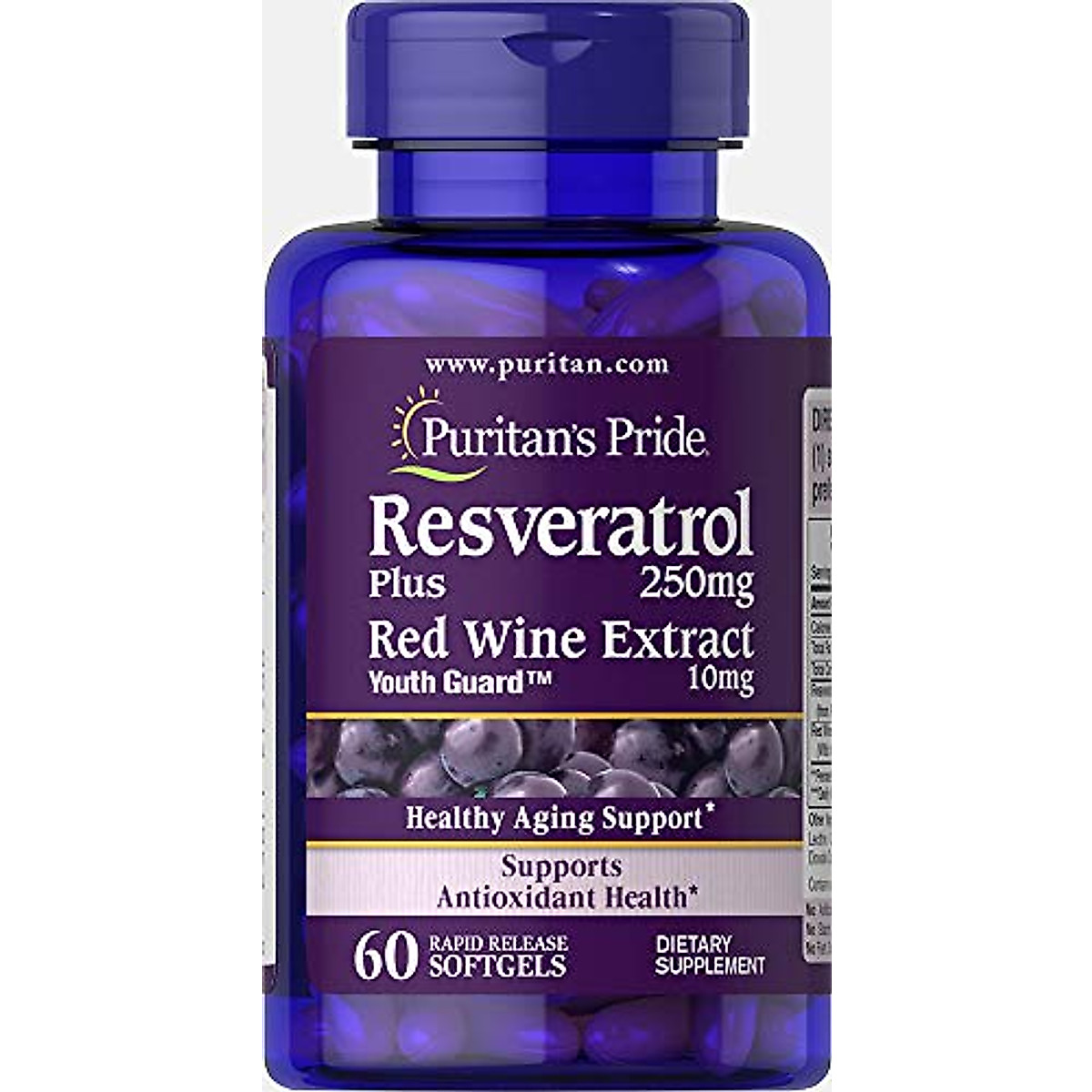 Puritans Pride Resveratrol 250 mg, 60 Count