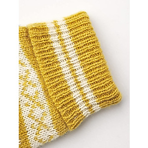 Hestra Unisex Isvik Wool Mittens for Cold Weather & Everyday Wear - Mustard/Offwhite - 8