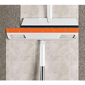 Multifunction Magic Broom Silicone Broom Rubber Floor Squeegee Broom Sweeper Wiper with 4-in-1 Long Handle，Especial Suitable for Flat Floor Pet Hair Remover, Bathroom, Glass, Windows Cleaning